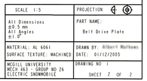 Drafting Title Block Drafting Title Block